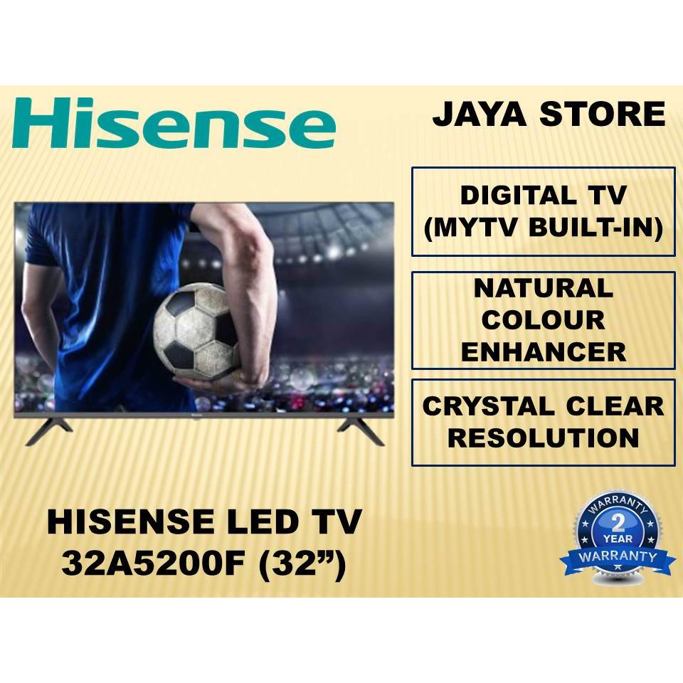 Hisense 32" Digital LED TV Bezel-Less TV 32A5200F (MYTV READY) | Shopee ...