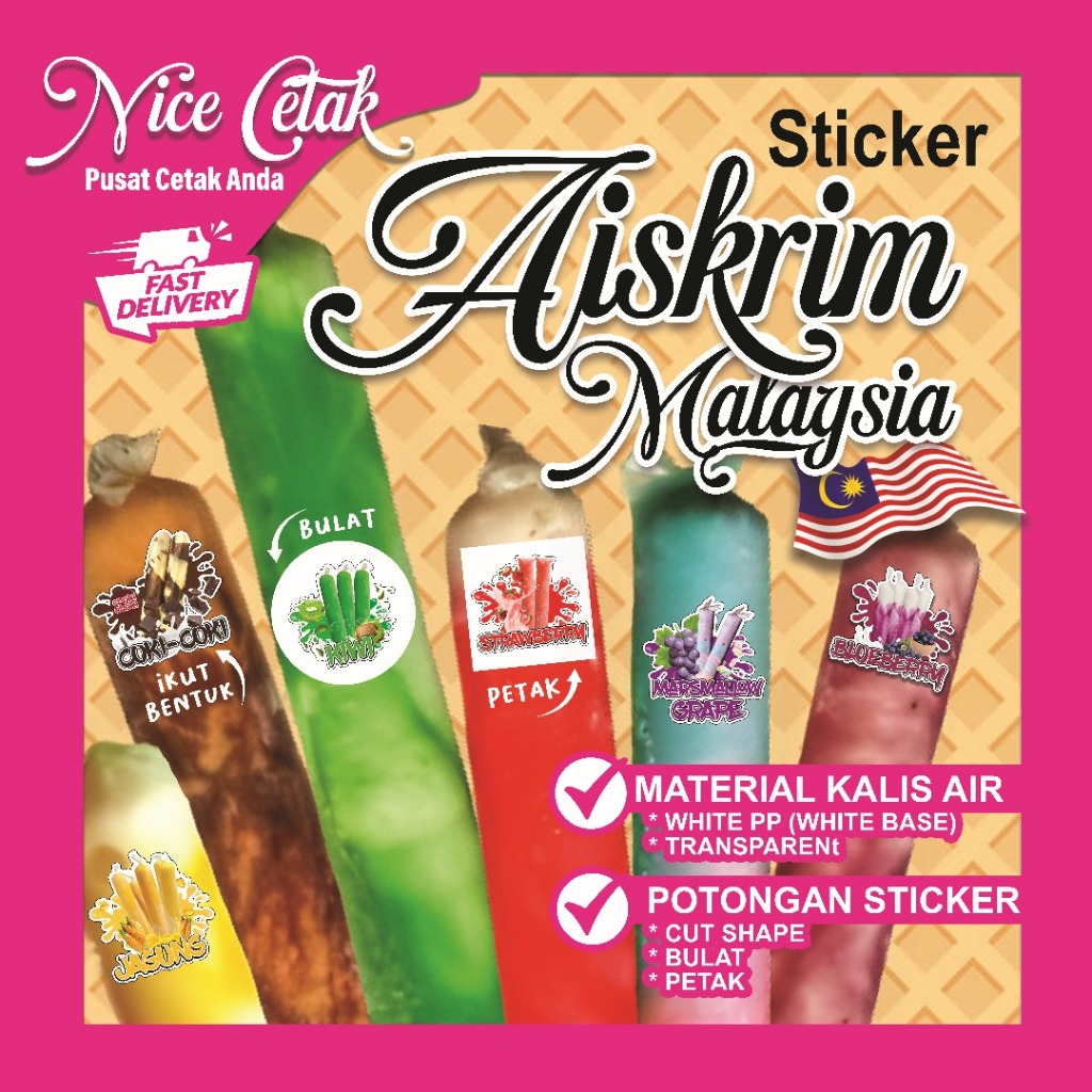 STICKER AISKRIM MALAYSIA VIRAL 2024 (KALIS AIR -WHITE BASE ...