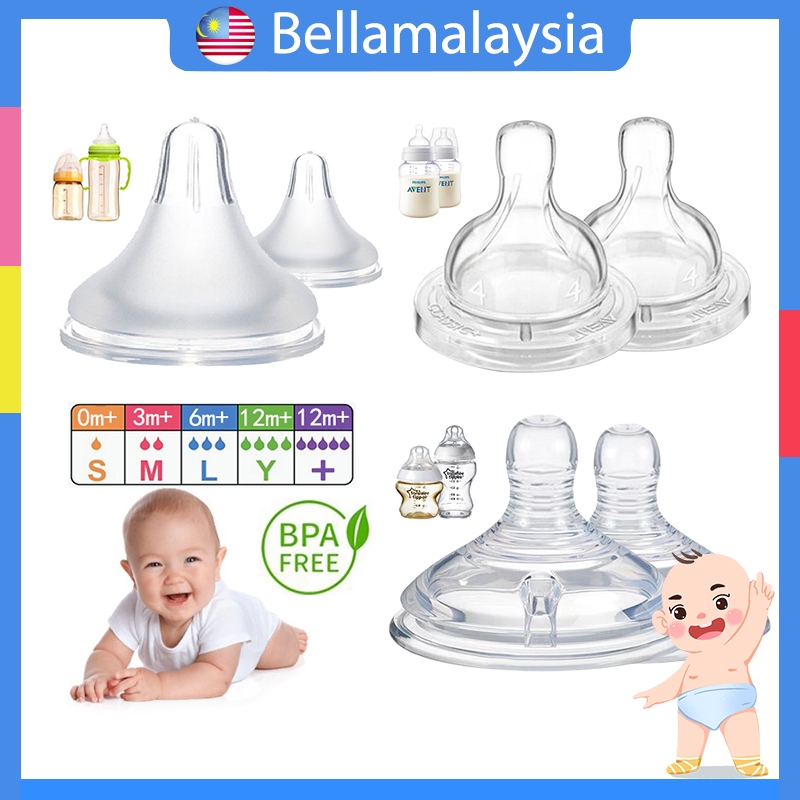 Baby Puting Susu Soft Teat Wide Neck Bayi Botol Silicon Nipple Anti Colic Pacifier BPA Free ...