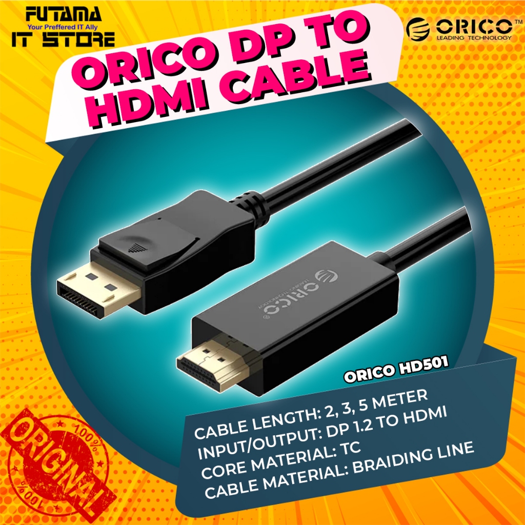ORICO 4K DisplayPort to HDMI Cable - Plug & Play - Mirror & Extend (XD ...