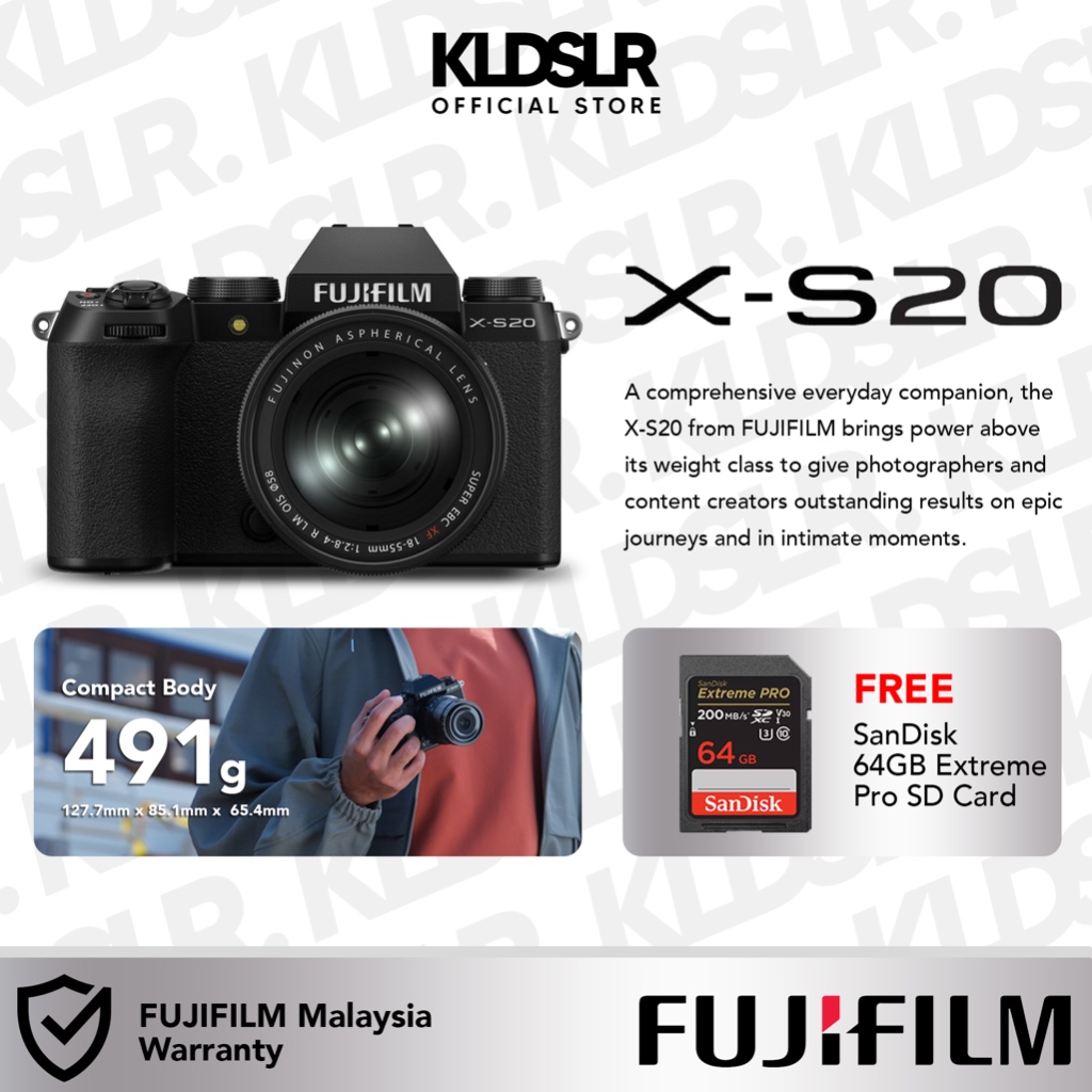 FUJIFILM X-S20 / XS20 Mirrorless Camera Body & With 15-45mm & 18-55mm Kit (Fujifilm Malaysia ...