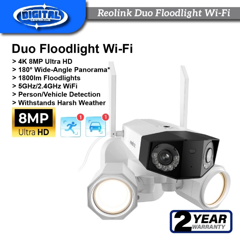 REOLINK Duo Floodlight WiFi | Outdoor Security Camera | 180° FOV ...