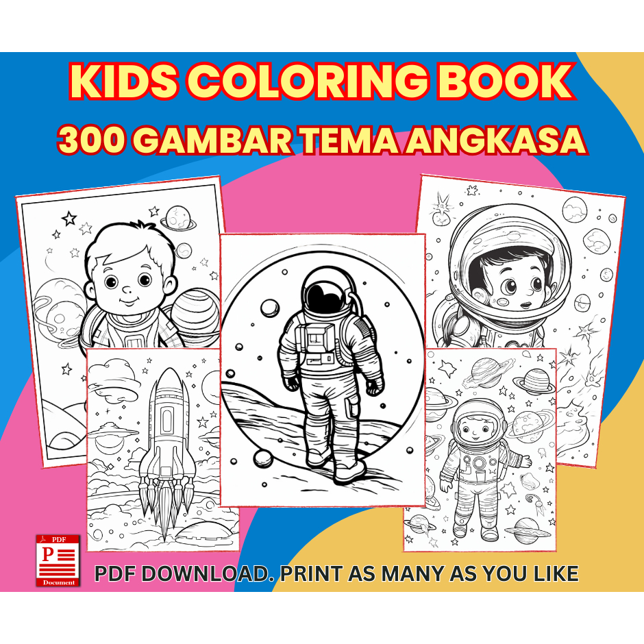 [PDF] 300+ KIDS COLOURING PAGES TEMA ANGKASA - Coloring Book For Kids ...