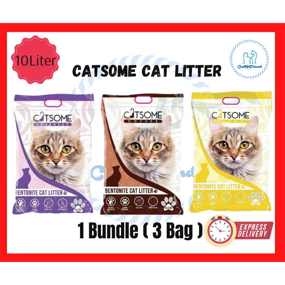 CATSOME Bentonite Cat Litter Sand 10L (1 Bundle = 3 Bag) | Shopee Malaysia
