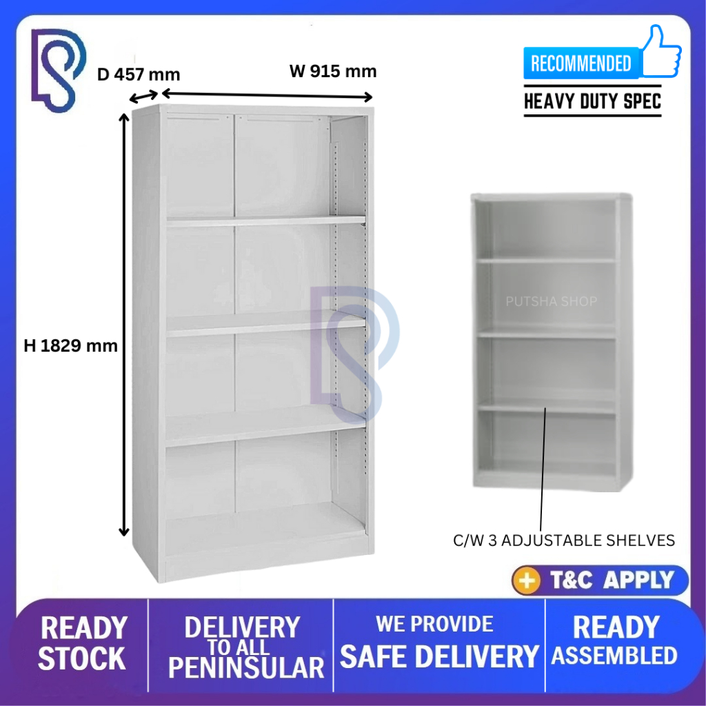 PUTSHA SHOP - Almari Besi / Metal Full Height Open Shelf Cabinet ...