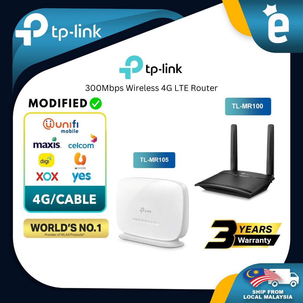TP-Link TL-MR100 / TL-MR105 Modified MOD Wireless N300 4G LTE Mobile ...