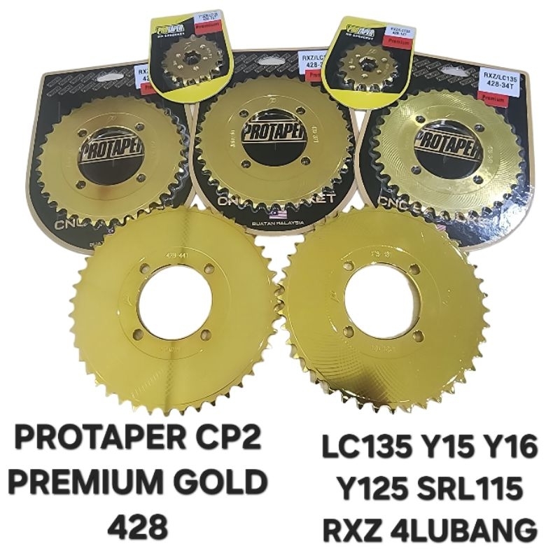 PROTAPER 428 CP2 PREMIUM GOLD LC135 Y15 Y16 Y125 RXZ SRL115 SPROCKET CNC SPROCKET MALAYSIA ...
