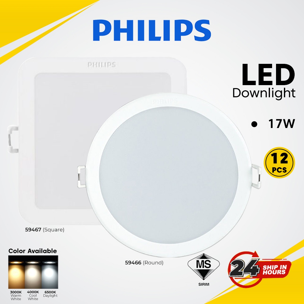 PHILIPS MESON LED Round & Square Recessed Downlight 17W 6" - [1Pcs ...