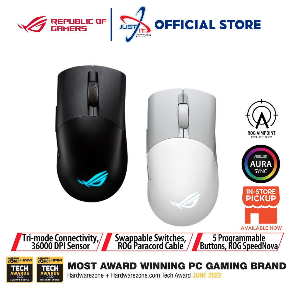 ASUS P709 Rog Keris Wireless Aimpoint Gaming Mouse - Black/White | Shopee Malaysia