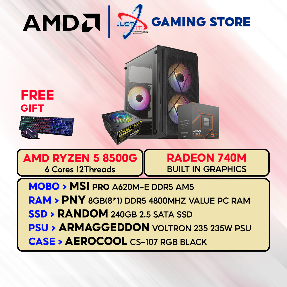 JUSTIT JIGAMING AMD AM5 BASIC GAMING PC PACKAGE ( RYZEN 5 8500G / 8600G ...