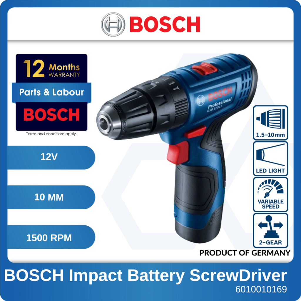 Bosch GSB 120-Li (Gen 2) 12v Cordless Impact Drill [ GSB120li ] GSB 120 ...