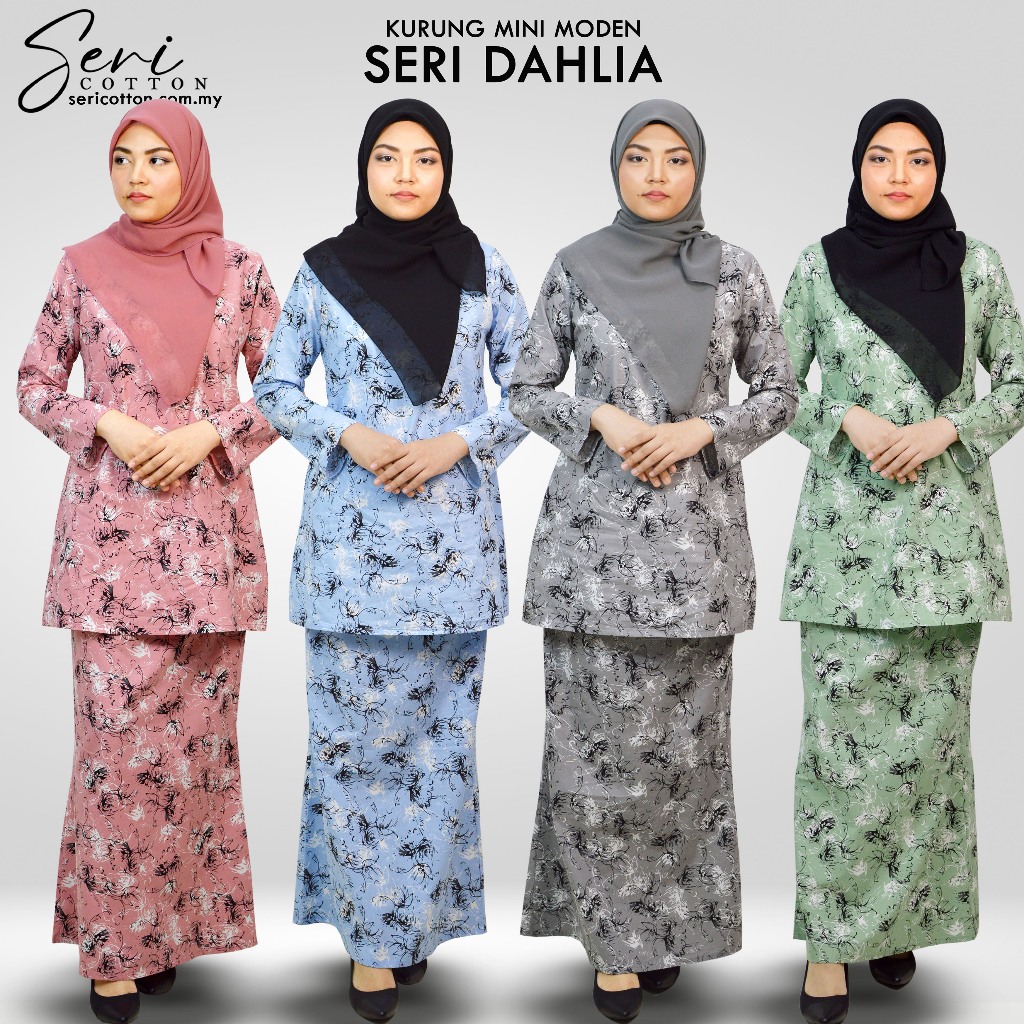 Baju Kurung Mini Moden Seri Dahlia Kain Duyung English Cotton XS-3XL Plus Size | Shopee Malaysia
