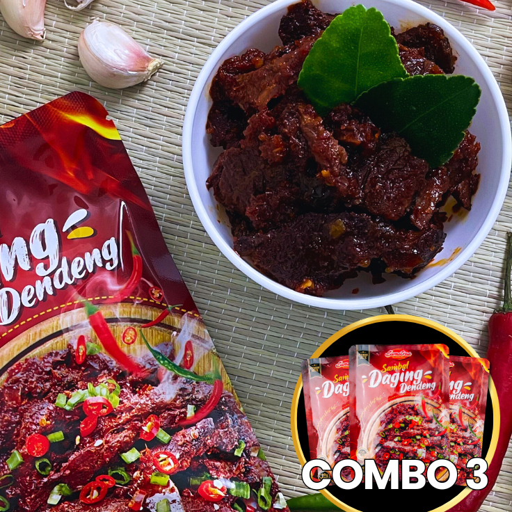 [Combo 3] Sambal Daging Dendeng Sumatraa Viral 100g Ready-To-Eat Food ...
