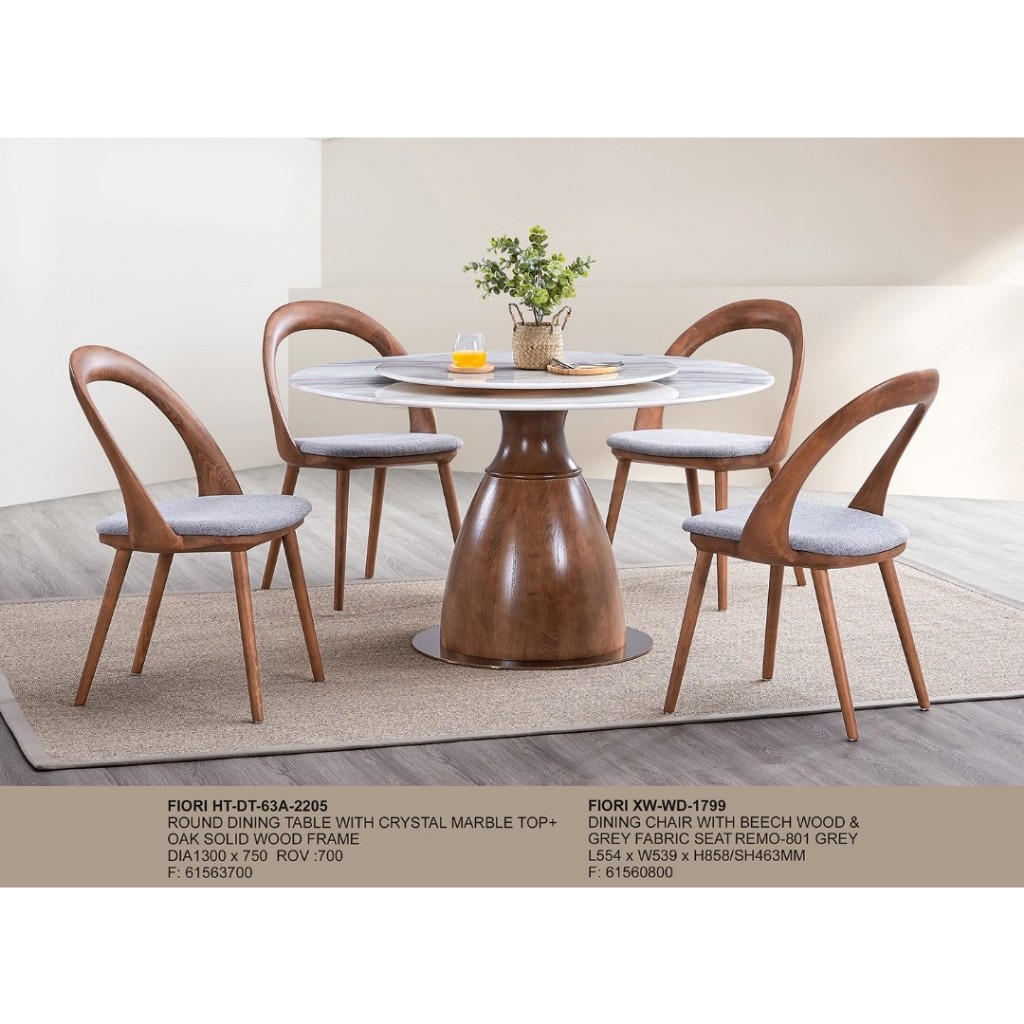 Dining Set 1+6 Crystal Marble Top /Meja Makan /Living Furniture Set ...