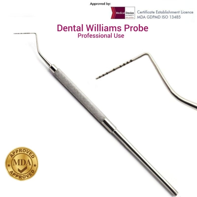 Dental Williams Probe Periodontal Color Coded Marking 1-2-3-5-7-8-9-10 ...