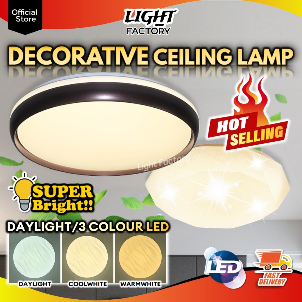 🔥HOT🔥 3 Colour LED Ceiling Light 16" 400mm 19" 480mm Surface Mounted ...