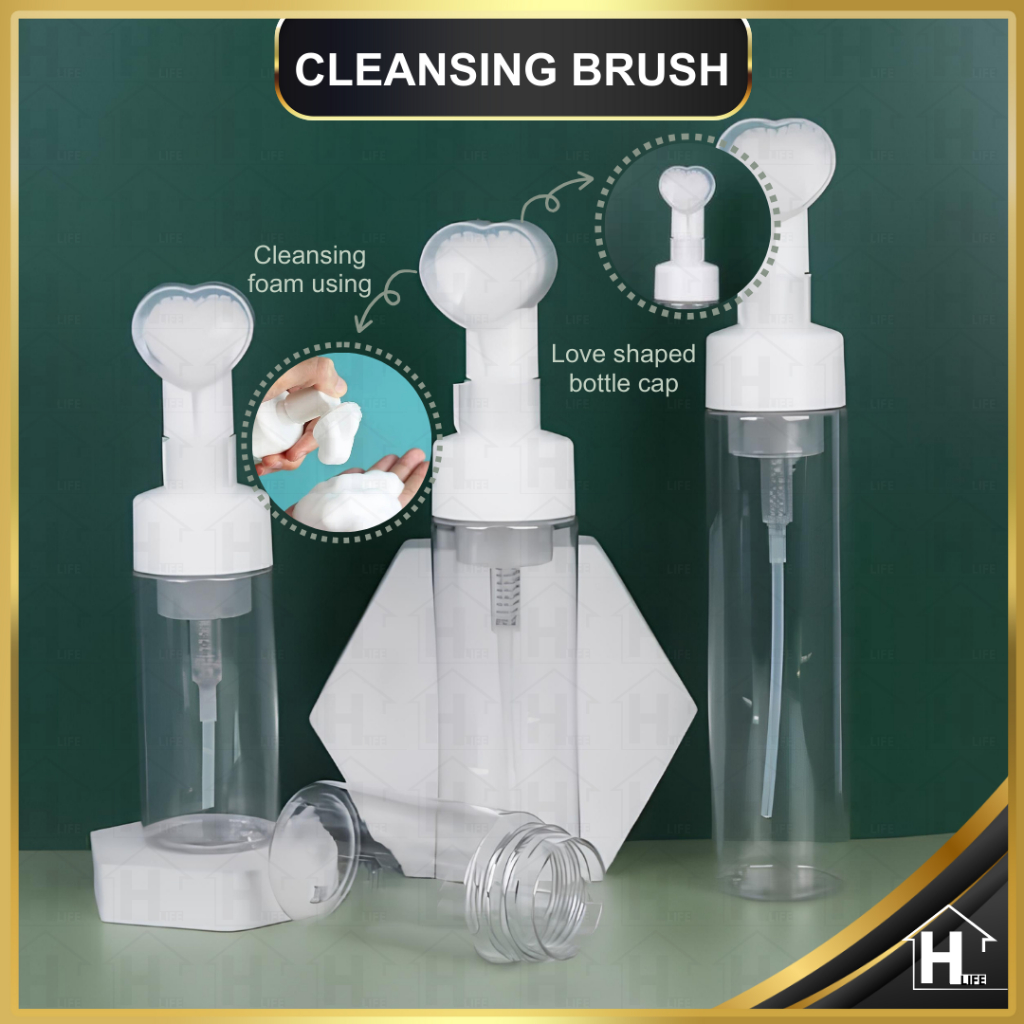 Mousse Foaming Bottle Facial Cleanser Liquid Bottle Cleaning Brush Pump ...