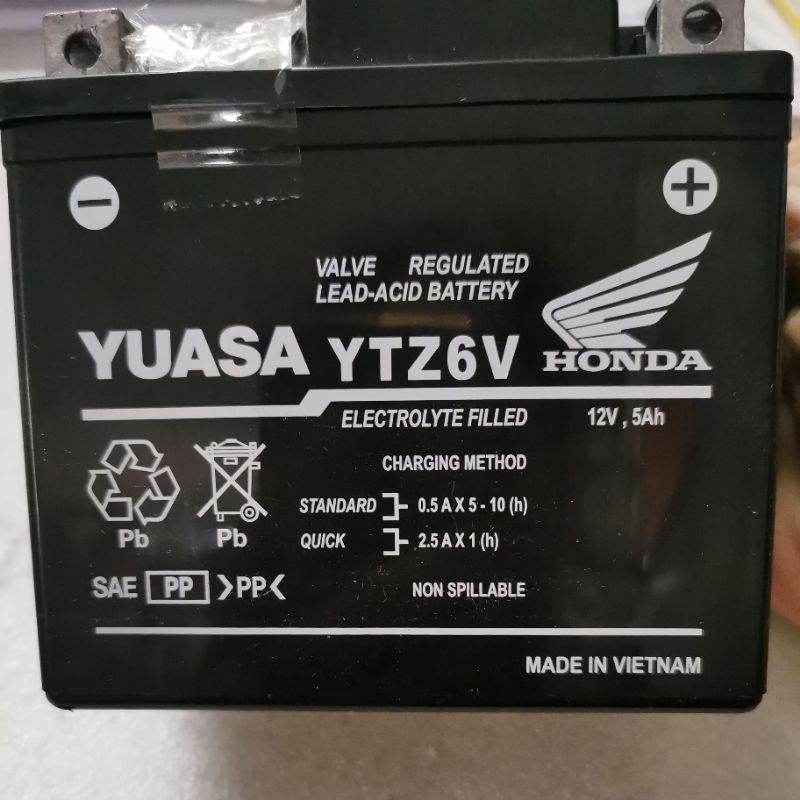 Battery Yuasa RS150 V1 V2 PCX150 SPACY VARIO 150 YTZ6V 100% ORIGINAL ...