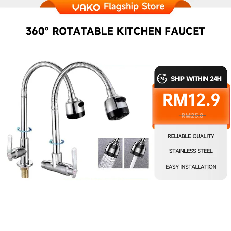 YAKO Paip Sinki Dapur Kitchen Faucet 360 Swivel Sink Pipe Paip Air ...