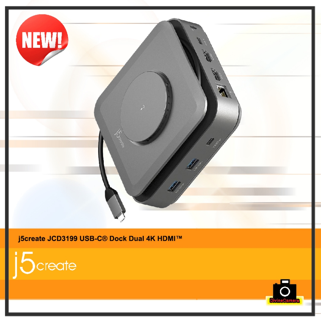 J5 Create JCD3199 USB-CUSB-C® Dock Dual 4K HDMI™ 140W Power Delivery 3. ...