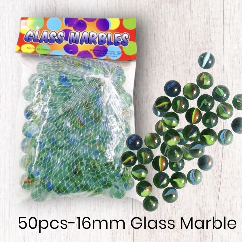 50pcs/Pack-16mm Glass Marble/Guli Congkak/Guli Kaca/Guli Akuarium ...