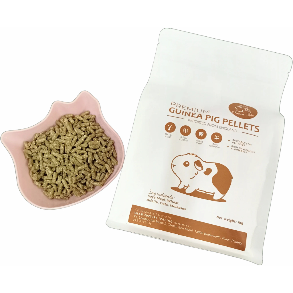 O'sem Pets Premium Guinea Pig Pellets Makanan Arkus Utama 1kg | Shopee ...