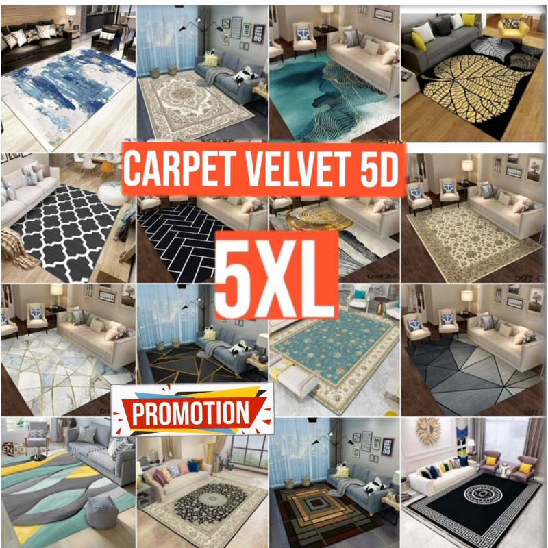 Paling Besar 5XL | Carpet Velvet 5D New Design [7X10 KAKI] Ready Stock ...