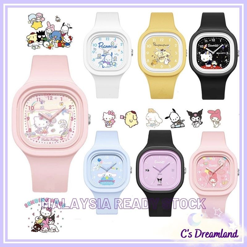C'S DREAMLAND Sanrio Candy Colors Square Watch Cute Sanrio Silicon ...