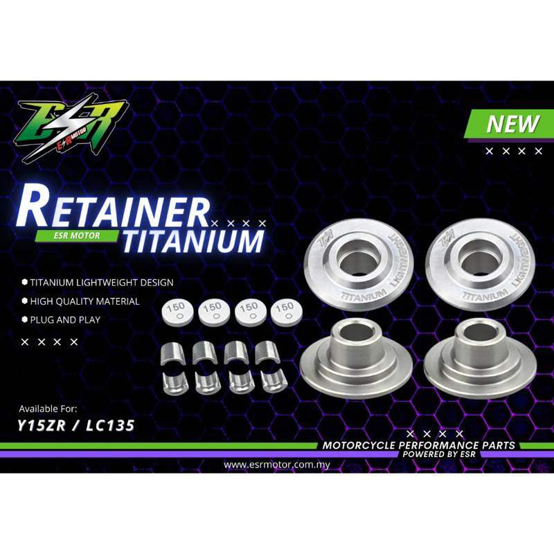 ESR MOTOR TITANIUM RETAINER FULL SET FOR YAMAHA Y15ZR/LC 135 | Shopee ...