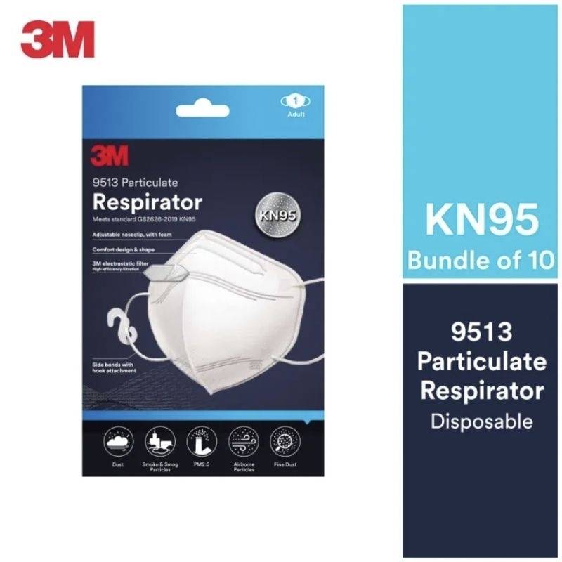 🔥CHEAPEST🔥3M Particulate Respirator 9513, KN95, White, 1 ea/Pack ...