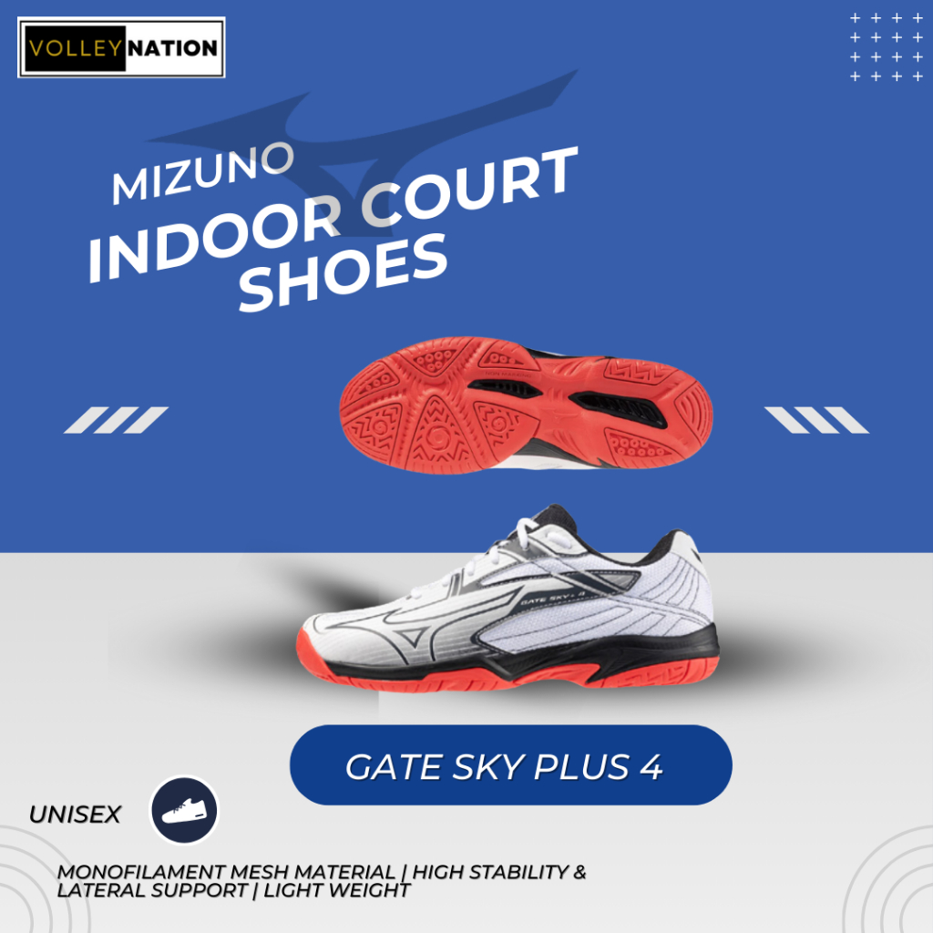Mizuno Gate Sky Plus 4 Wide(3E) White / Black / Cayenne | Shopee Malaysia