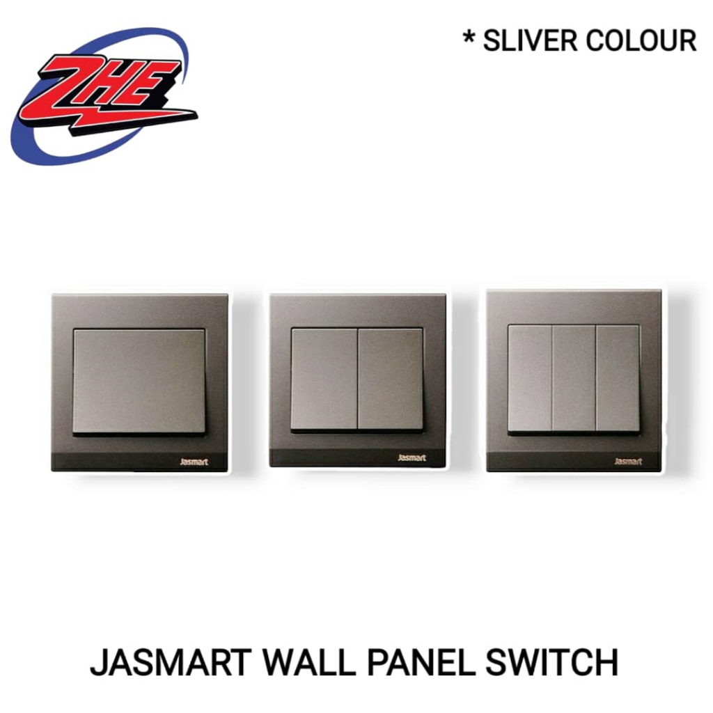 JASMART SWITCH S SERIES 1 WAY 1 GANG 2 GANG 3 GANG SLIVER COLOR WALL ...