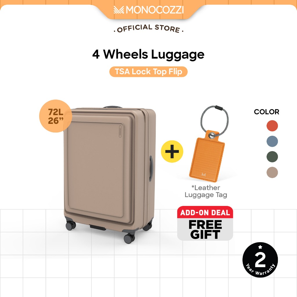 Monocozzi URBANITE Expandable 4 Wheels TSA Lock Top Flip Suitcase With ...