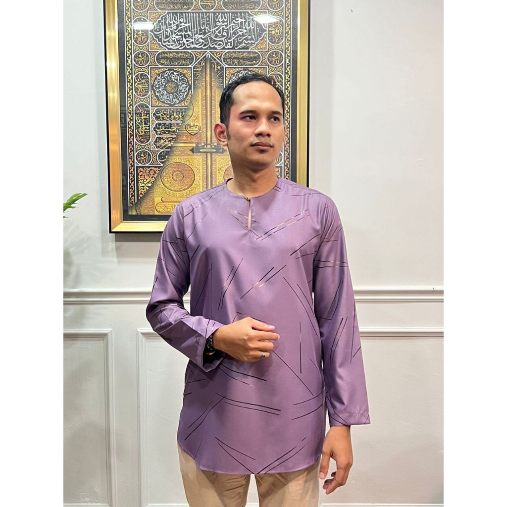 KURTA MODEN UNGU PURPLE KURTA DEWASA KURTA LENGAN PANJANG KURTA MODEN ...