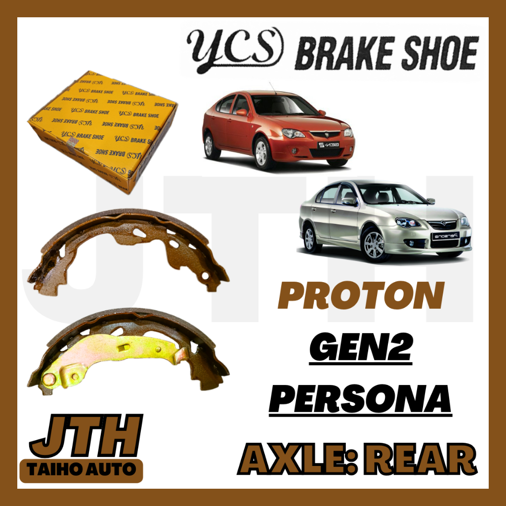 TAIHOAUTO YCS Rear Brake Shoe Proton Gen2 / Persona Ceramic Break Drum Belakang Brek Lining ...