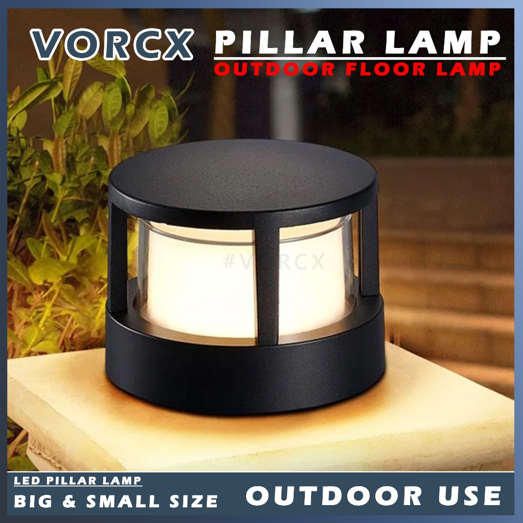 ES LED Pillar Lamp Outdoor Weatherproof Floor Garden Light | Shopee ...