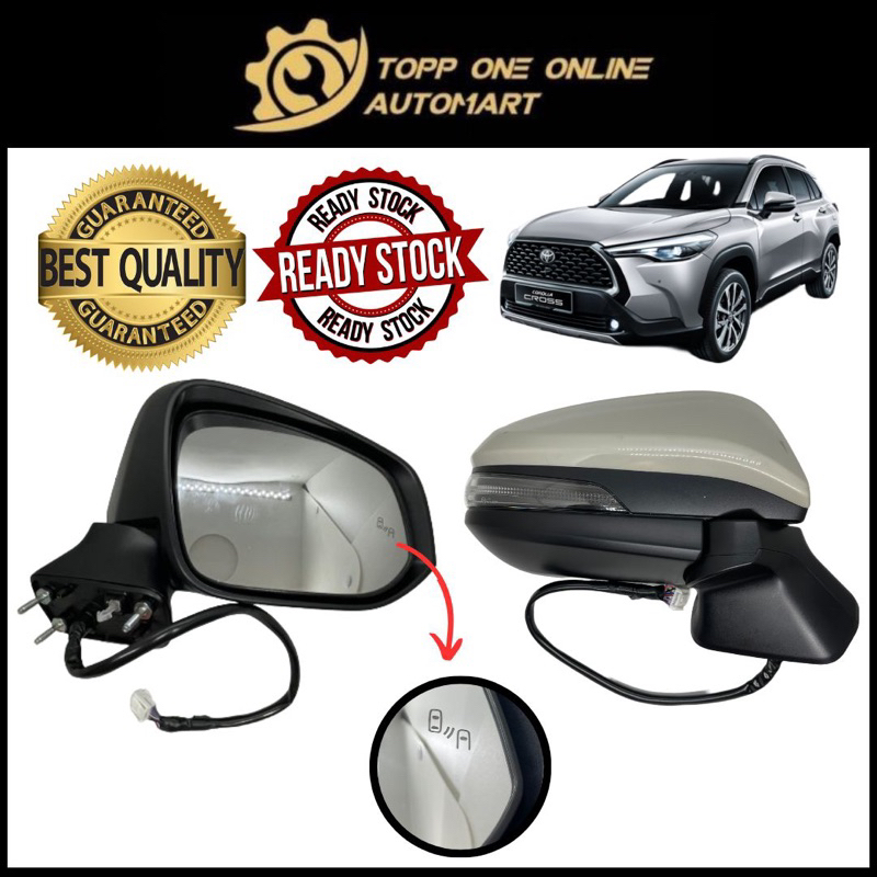 ORIGINAL TOYOTA COROLLA CROSS 12 WIRE SIDE MIRROR (WITH BSM ) | Shopee ...