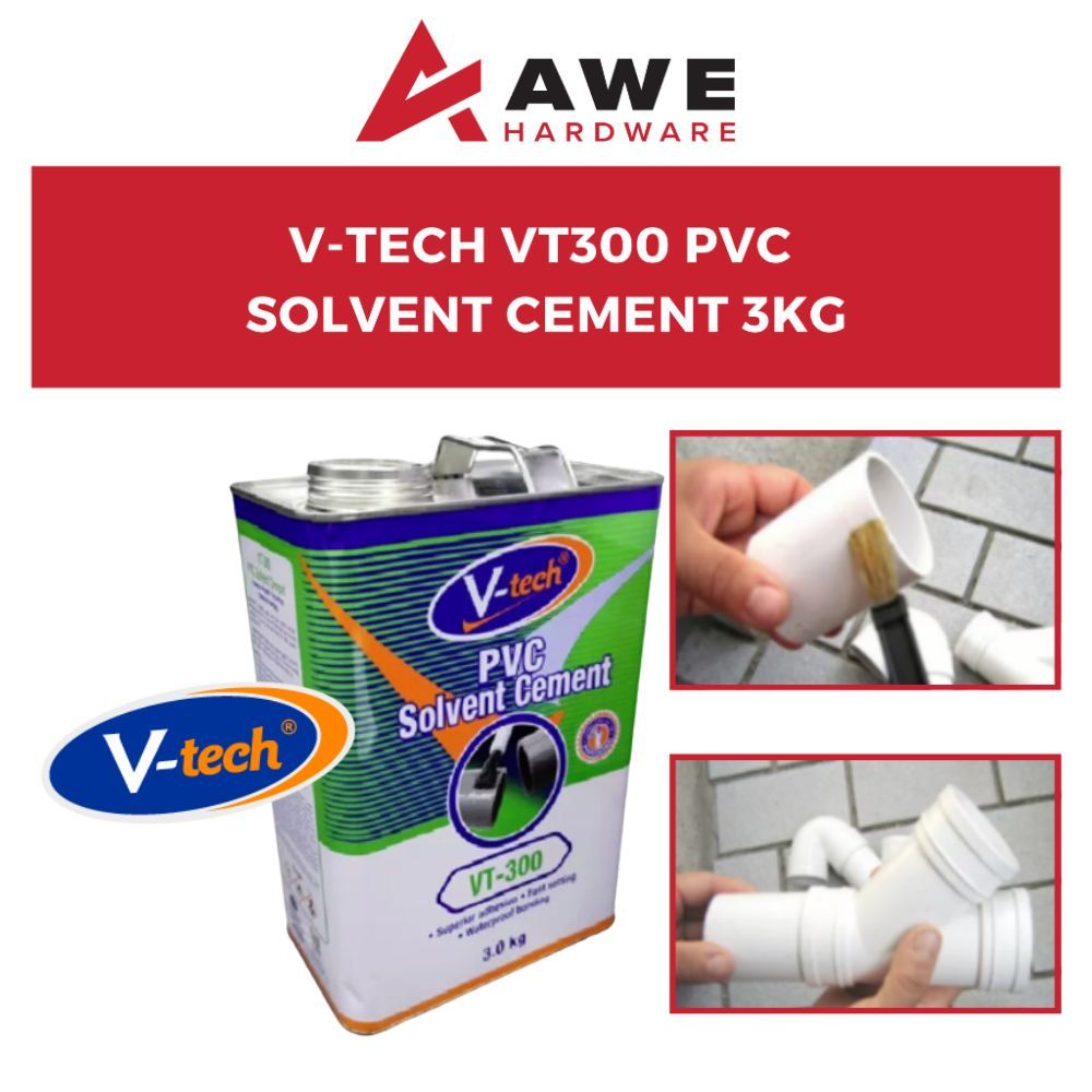 [3KG] Gam Paip PVC V-Tech VT300 PVC Solvent Cement C98 Pipe Adhesive Water Pipe Gum Simen ...
