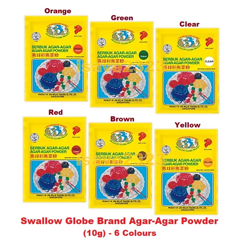 [HALAL] Swallow Globe Brand Agar-Agar Colour Powder (10g) - Clear ...