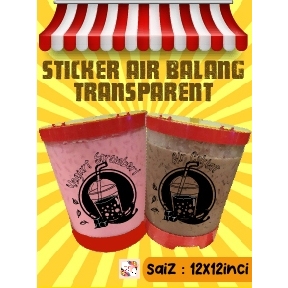 STICKER AIR BALANG TRANSPARENT (LUTSINAR) DESIGN BARU 2024!! | SET ...