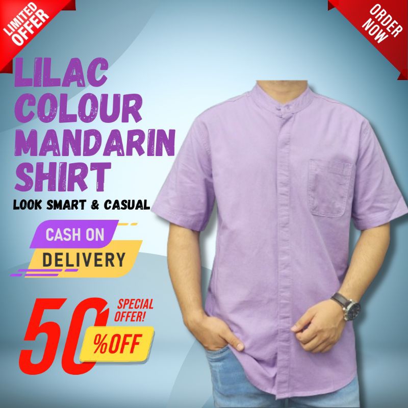 NEW ARRIVAL BAJU RAYA MANDARIN COLLAR SHORT SLEEVE PREMIUM QUALITY 100% ...