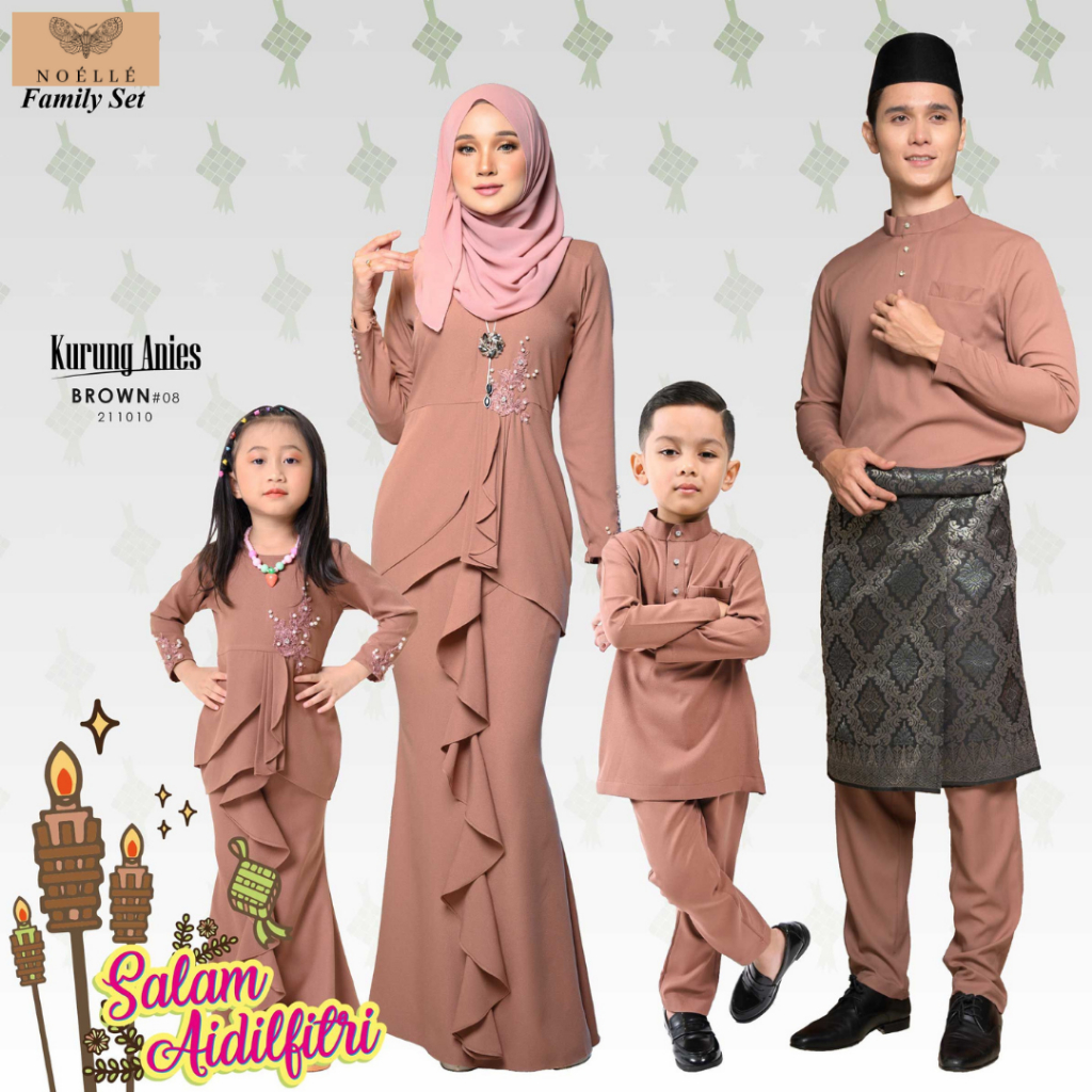 NOELLE Baju Raya Family Sedondon 2024 Baju Kurung Ibu Anak Baju Melayu ...