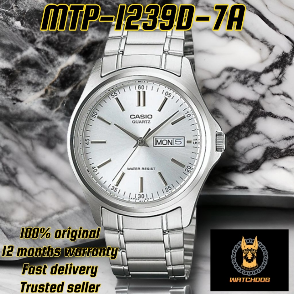 Casio MTP-1239D-7A Vintage Analog Watch 100% Original | Shopee Malaysia