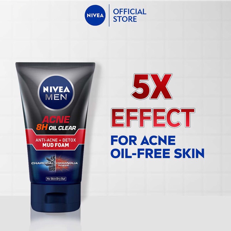 NIVEA MEN Cleanser Anti Acne Mud Foam (100g) / Face Cleansing / Face ...