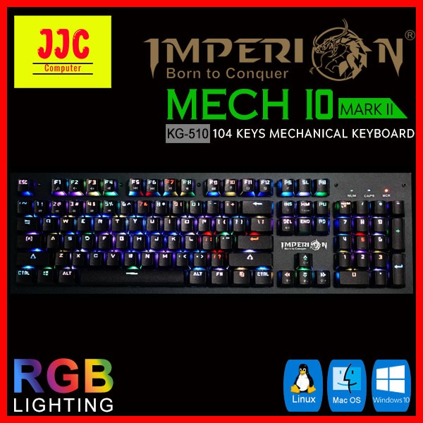 IMPERION MECH10 KG-510 | 104 KEYS MECHANICALKEYBOARD - 101235 | Shopee ...