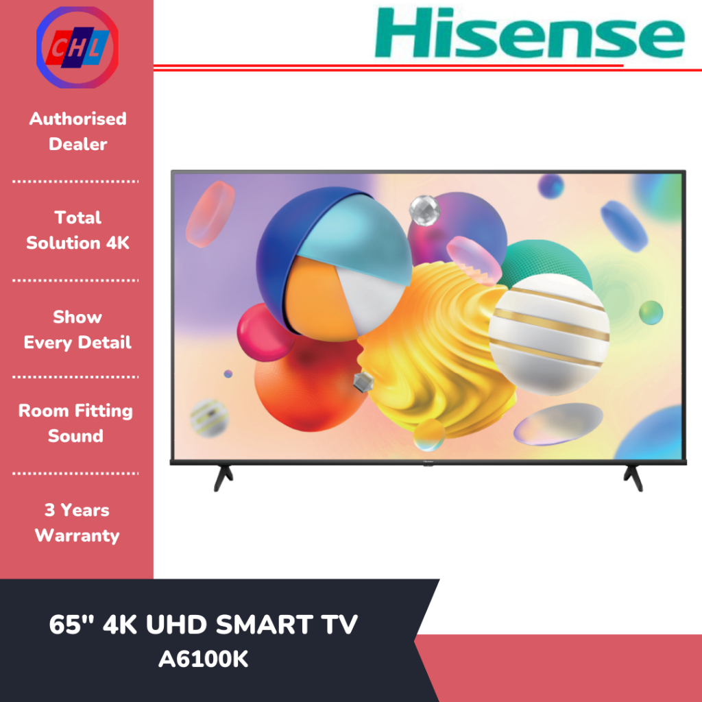 HISENSE 65" 4K UHD SMART TV 65A6100K- HISENSE WARRANTY MALAYSIA | Shopee Malaysia
