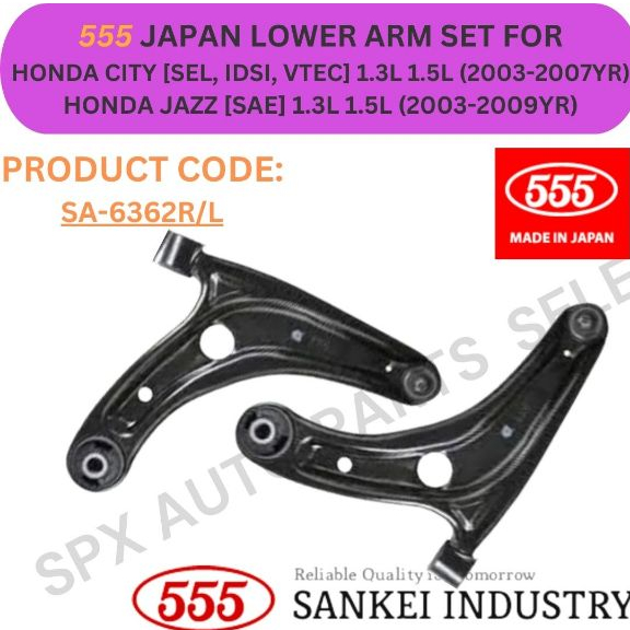555 JAPAN GENUINE LOWER ARM FRONT FOR HONDA CITY [SEL, IDSI, VTEC] '03 ...
