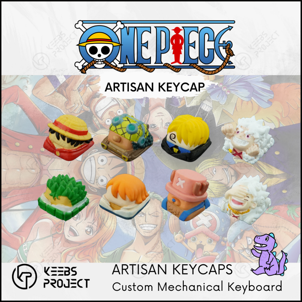 [Ready Stock] One Piece Monkey D Luffy Artisan Keycaps 1U for Mehcanical Keyboard Keebs Project ...