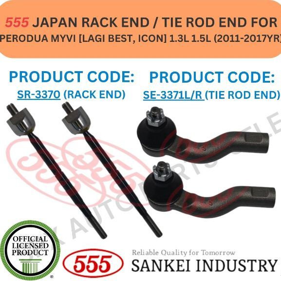 555 GENUINE JAPAN TIE ROD END / RACK END FOR PERODUA MYVI [LAGI BEST ...
