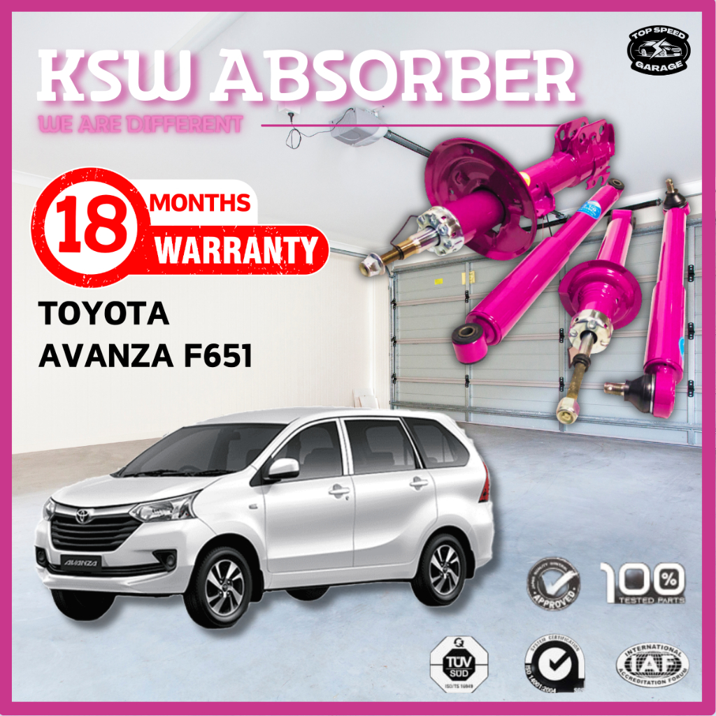 TOYOTA AVANZA F651 - KSW (GAS) Shock Absorber FRONT & REAR (18Months ...